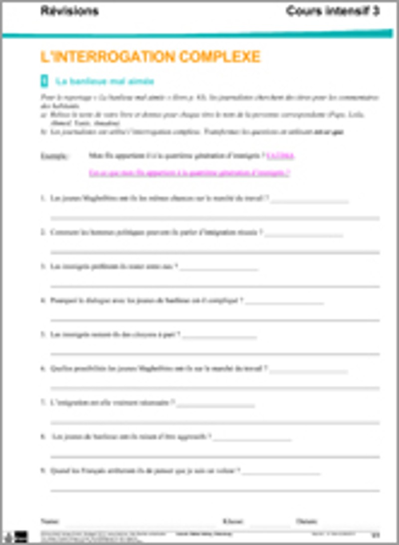 Ernst Klett Verlag - L'interrogation complexe Produktdetails